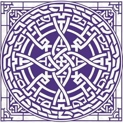Contour De Panier Tissé Avec Nœud Celtique Et Symbole De Croix Cadres D