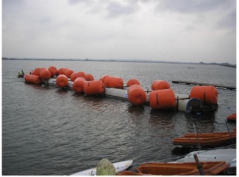 Pipework Assembly Being Floated Across Queen Mary Reservoir