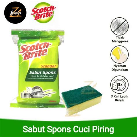Jual Scotch Brite Sabut Spons Cuci Piring Original 3M Di Seller