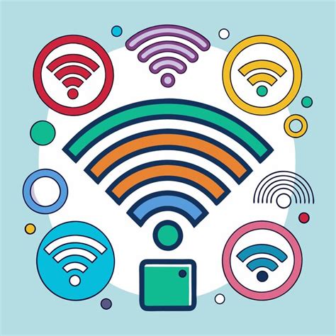 Colorful Wifi Signal Icon Surrounded By Dots Premium Ai Generated Vector
