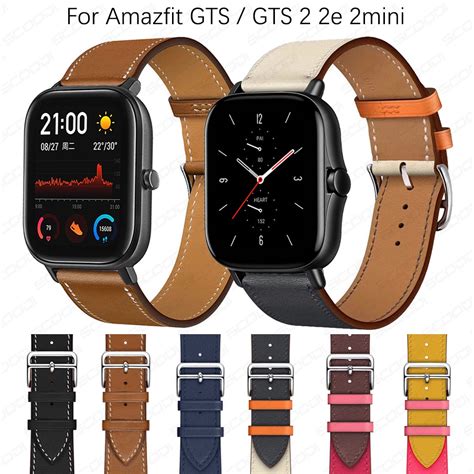 Pulseira De Couro Para Smart Watch Huami Amazfit Gts Gts 4 3 2 2e 2mini GTS 4Mini Shopee Brasil