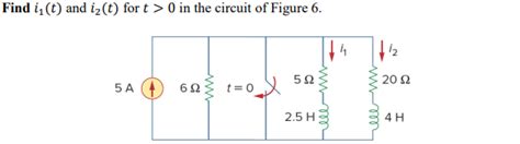 [solved] find i1 t and i2 t for t 0 in the circuit o