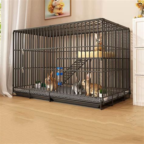 Ylephne 2 Story Rabbit Hutch Indoor Bunny Cage With A Drawable Tray
