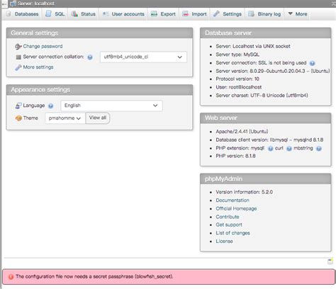 Phpmyadmin 520 Manual Upgrade From Ppa To Zip File Shows Config