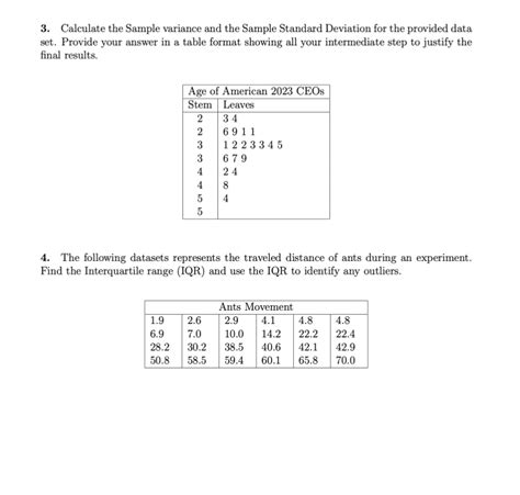 Solved 3 Calculate The Sample Variance And The Sample