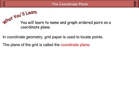 The Coordinate Plane Geometry 2 4 Ppt
