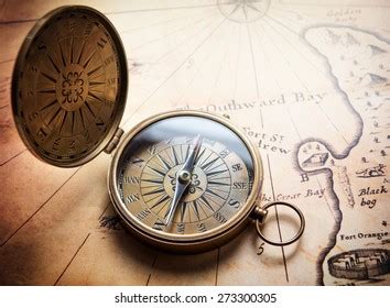 Old Compass On Ancient Map Compass Stock Photo Edit Now