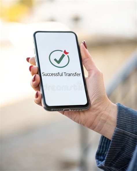 Mobile Payment Success Person Holding Smartphone With Successful