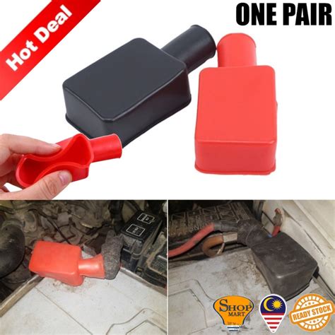 Car Battery Terminal Cover Silicone Rubber Protector Positive Negative Battery Pole Cap Penutup