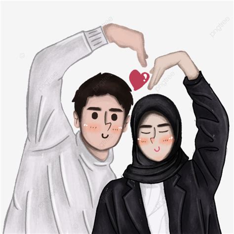 귀여운 커플 사랑 커플 사랑 그림 이슬람 커플 그림 벡터 이슬람 커플 Png 일러스트 및 Psd 이미지 무료 다운로드