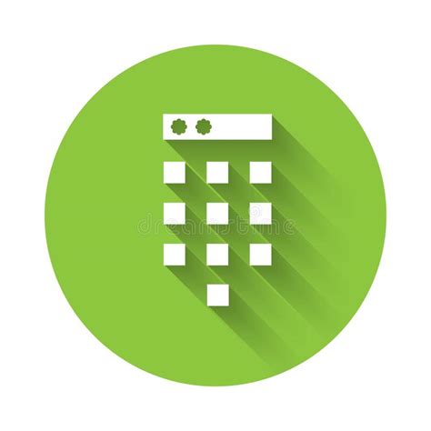 White Password Protection And Safety Access Icon Isolated With Long