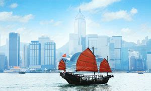 维多利亚港上的帆船摄影高清图片 大图网图片素材