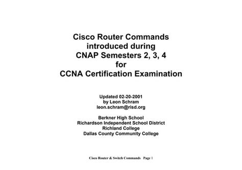 Router Commands Ppt