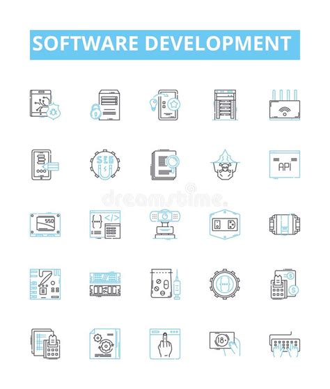 Conjunto De Iconos De Línea Vectorial De Desarrollo De Software Arquitectura Del Algoritmo De