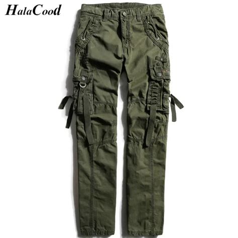 2018 Autumn New Fashion Multi Pocket Solid Army Green Mens Cargo Pants