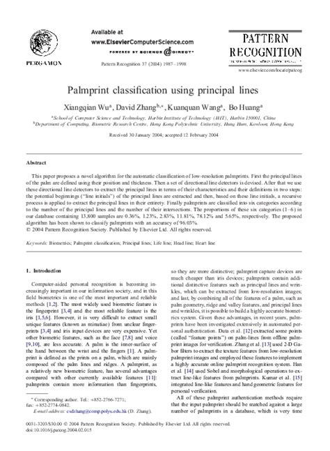 Pdf Palmprint Classification Using Principal Lines Jeew Perera