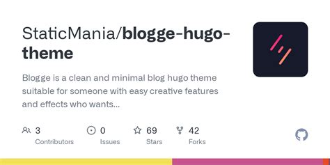 GitHub StaticMania Blogge Hugo Theme Blogge Is A Clean And Minimal