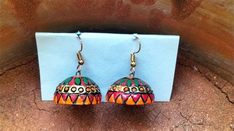 Multicolour Jhumka Making And Painting Youtube