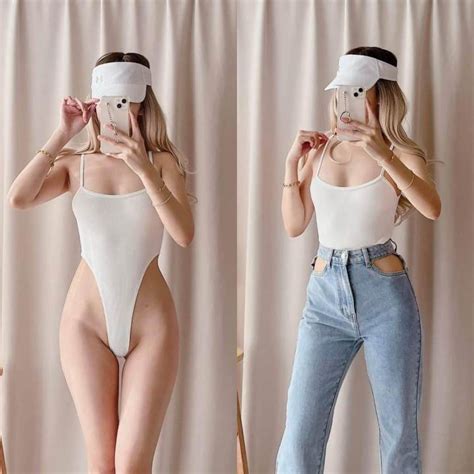 Jer Jen Sylvie Spaghetti High Cut Bodysuittrendy Fashionable Summer