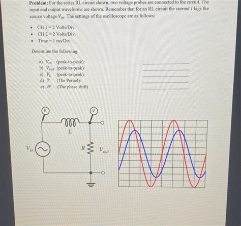 Solved Problem For The Series RL Circuit Shown Two Voltage Chegg Com