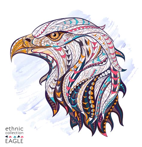 Ethnic Pattern Eagle Vector Free Download