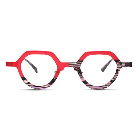 Cecilie Geometric Red Glasses