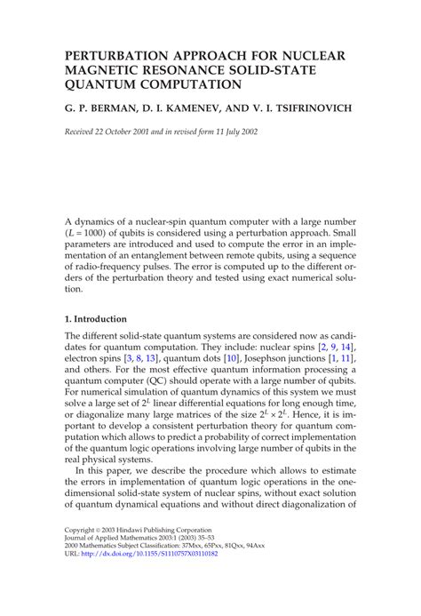 Pdf Perturbation Approach For Nuclear Magnetic Resonance Solid State
