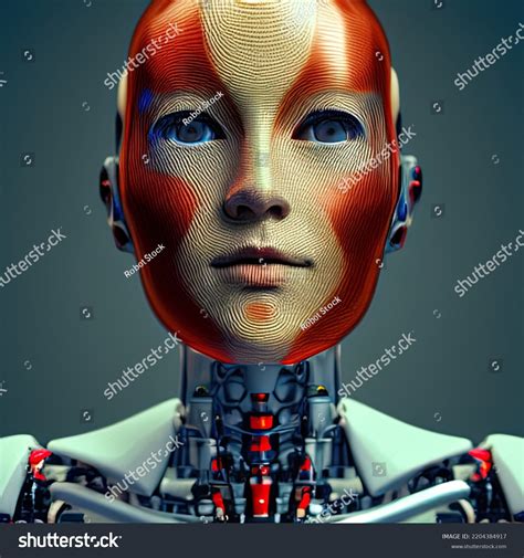 D Rendering Humanoid Female Robot Facing Stock Illustration Shutterstock