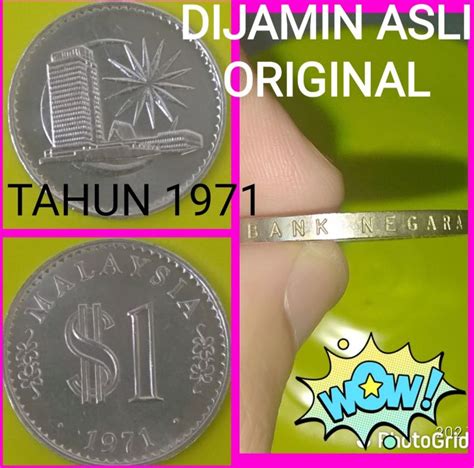 Duit Syiling Lama 1 Ringgit 1971 Old Coin 1971 One Dollar Satu