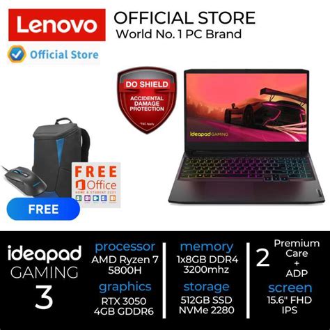 Jual Lenovo Ideapad Gaming 3 15ach6 Uyid Ryzen 7 5800h Rtx 3050 8gb 512gb Win 11 Ohs Di