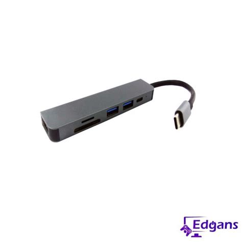 Hub Tipo C 6 En 1 2 Puertos Usb Hdmi Tf Pd Sd