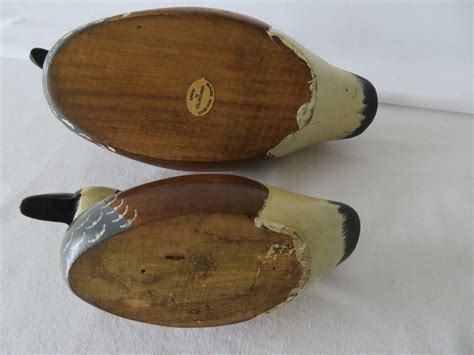 Two Vintage Wooden Carved Bufflehead Duck Decoys Etsy