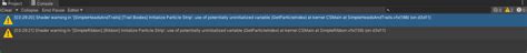 Warning Shader Warning In Use Of Potentially Uninitialized