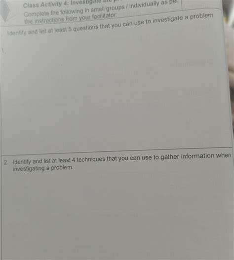 Class Activity 4 Investigatecomplete The Following