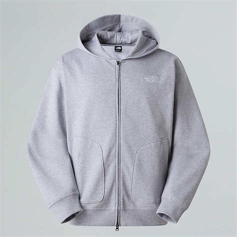 The North Face Unisex Oversized Full Zip Hoodie Tnf Light Grey Heather