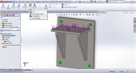 Tutorial Analysis Of Bracket In Solidworks Simulation Grabcad