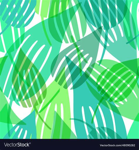 Seamless Pattern With Leaves Repeatable Royalty Free Vector