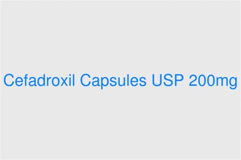 Cefadroxil Capsules Usp 200mg