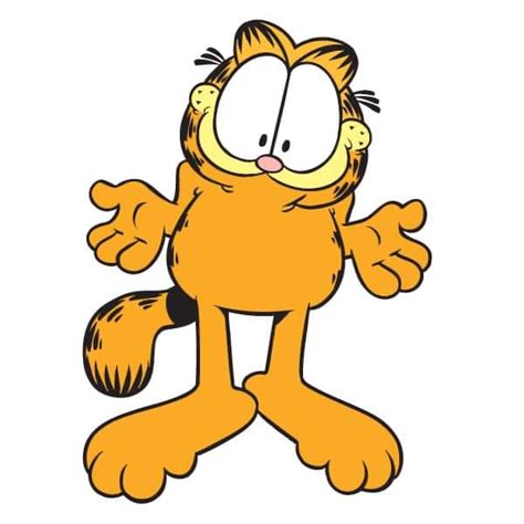 Garfield The Cat Cartoon Character With His Arms Out And Eyes Wide Open