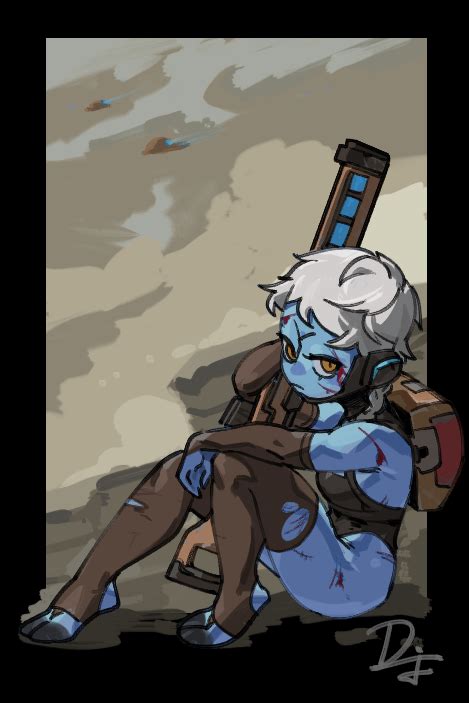 Difman Tau Warhammer 40k 1girl Battlefield Black Gloves Black