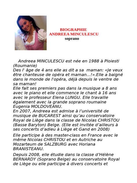 Andreea Minculescu Biografie Pdf