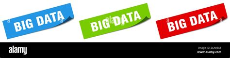 Big Data Paper Peeler Sign Set Big Data Sticker Stock Vector Image