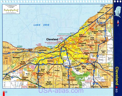 Cleveland Ohio Wall Map Premium Style By Marketmaps Mapsales