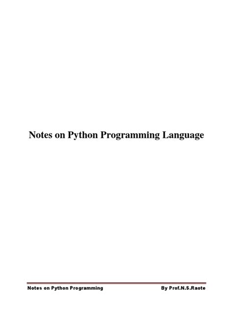 Python Nsr Notes Pdf Control Flow Subroutine