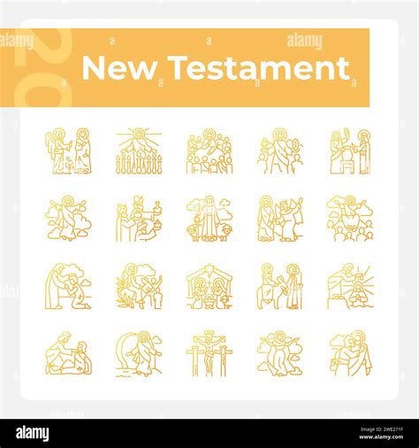 New Testament Gradient Linear Vector Icons Set Stock Vector Image And Art