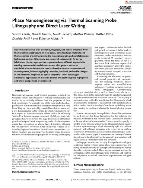 Pdf Phase Nanoengineering Via Thermal Scanning Probe Lithography And Direct Laser Writing
