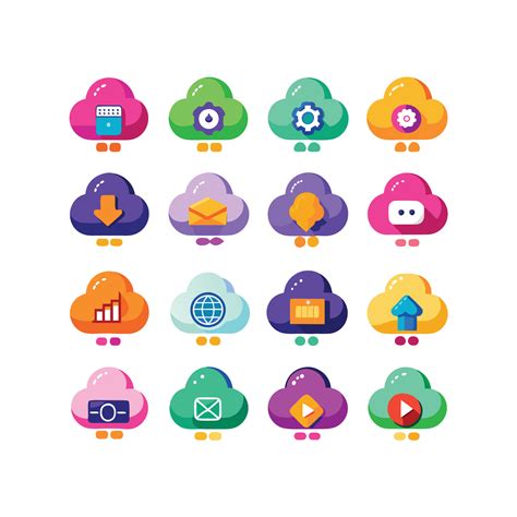 Cloud And Cloud Storage Icon Set Concept 47214926 Vector Art At Vecteezy