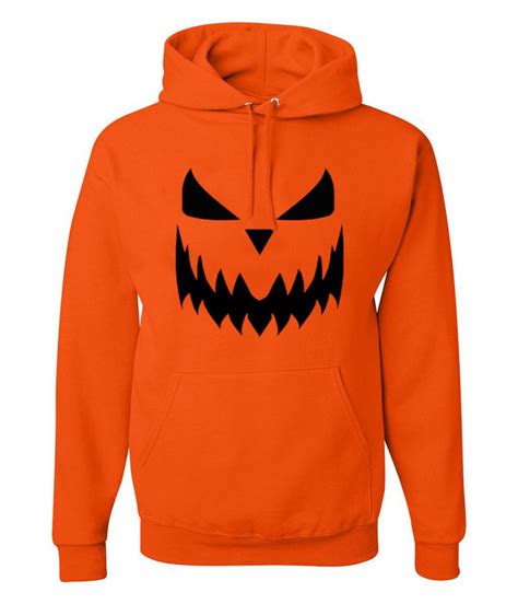 Fleece Blackorange Halloween Pumpkin Face Hoodie Jackets Masters