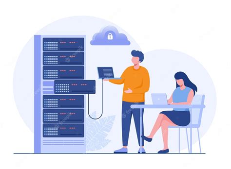 premium vector data server concept storage technology cloud system