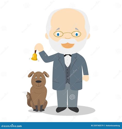 Ivan Pavlov Cartoon Character Vector Illustration